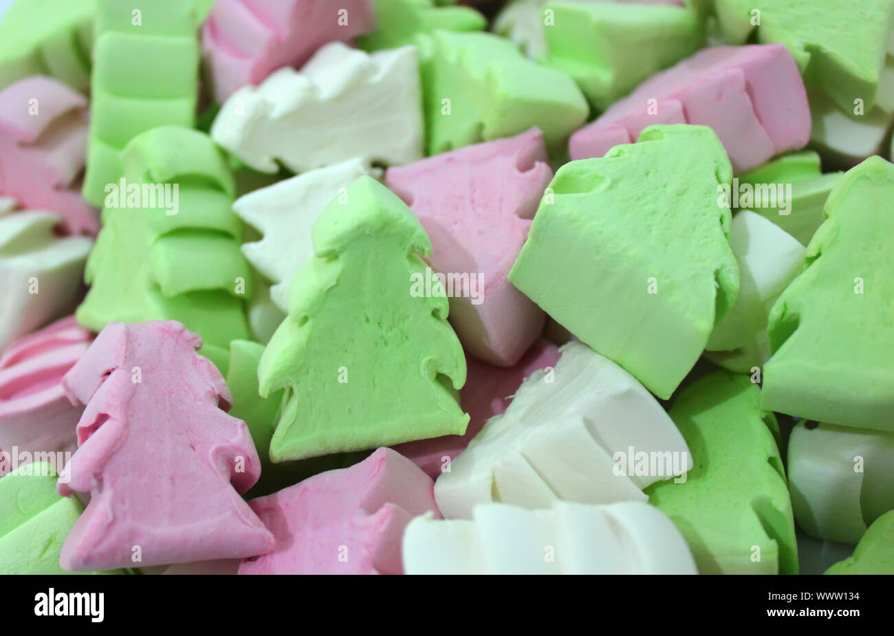 This is a photo of green, white and pink candies Stock Photo - Alamy
