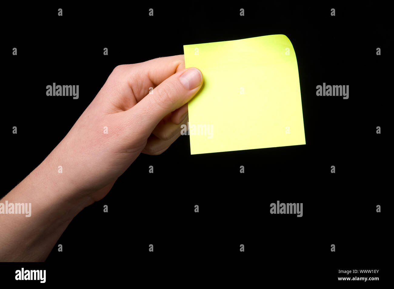 Holding a Sticky Note Stock Photo - Alamy