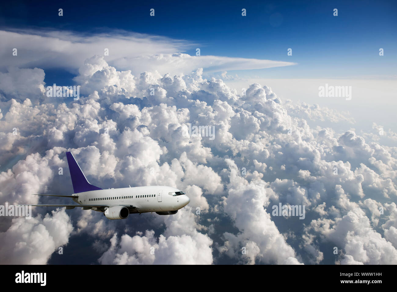 Airplane in Flight Stock Photo - Alamy