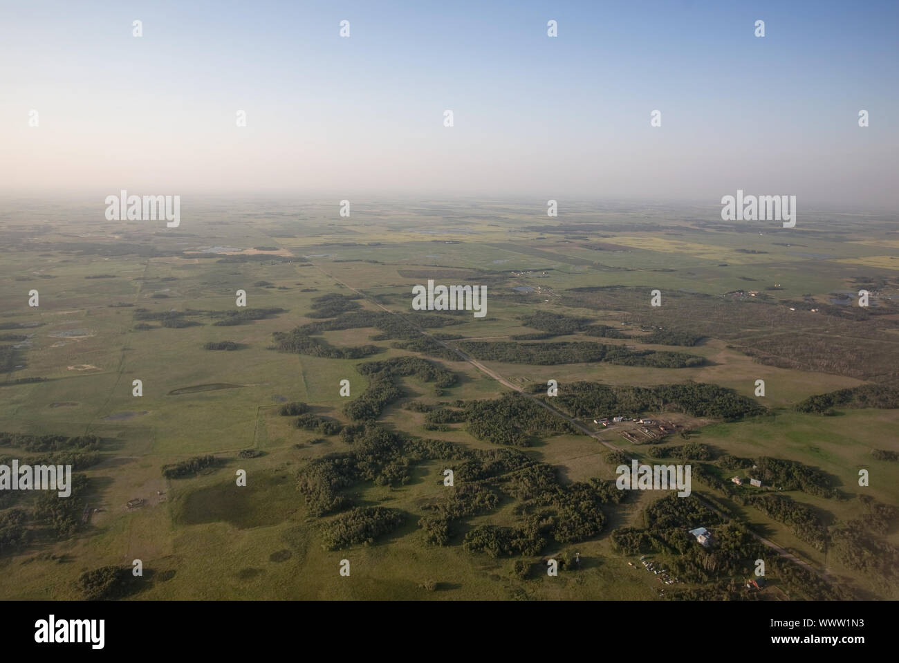 An aerial view of a prairie landscape Stock Photo - Alamy