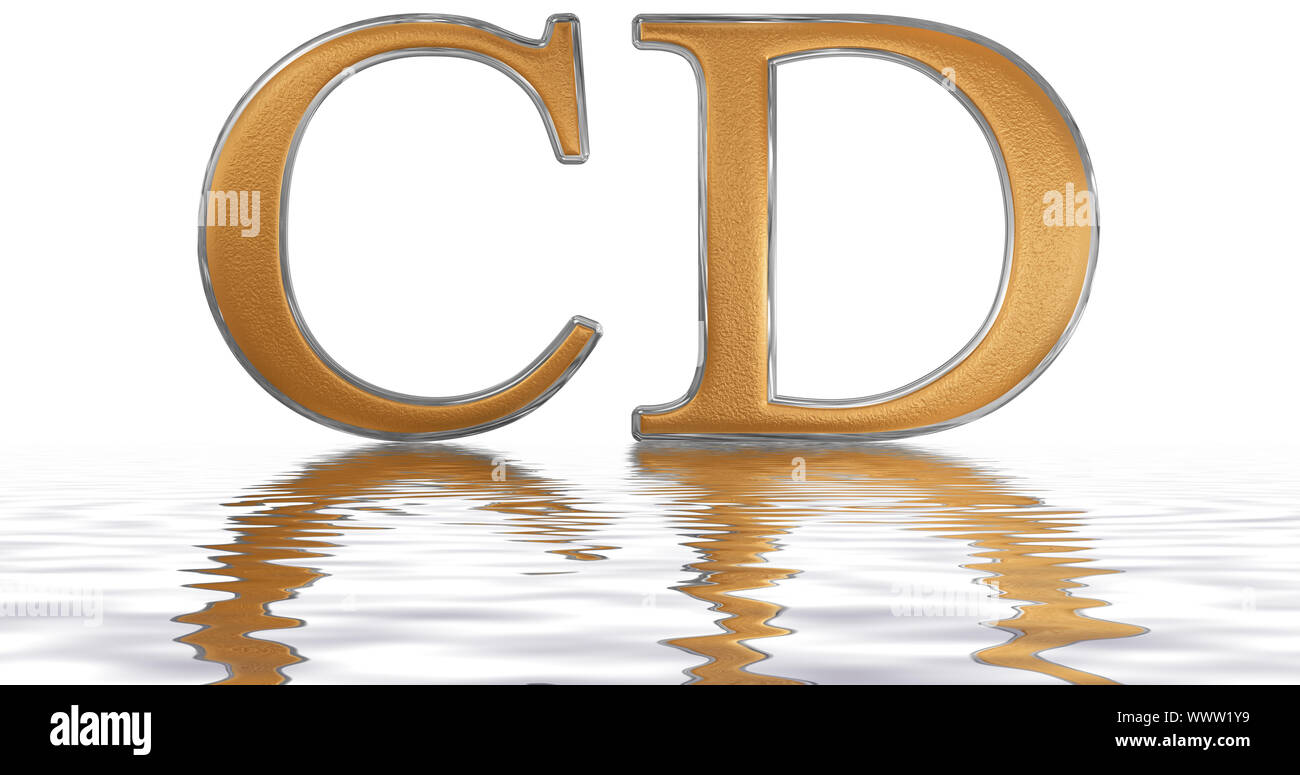 Roman numeral CD, quadringenti, 400, four hundred, reflected on the ...