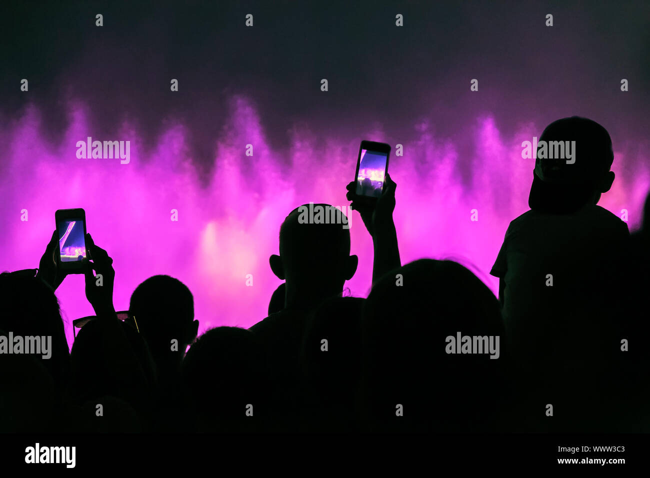 Evening performance - color-music fountain Stock Photo - Alamy