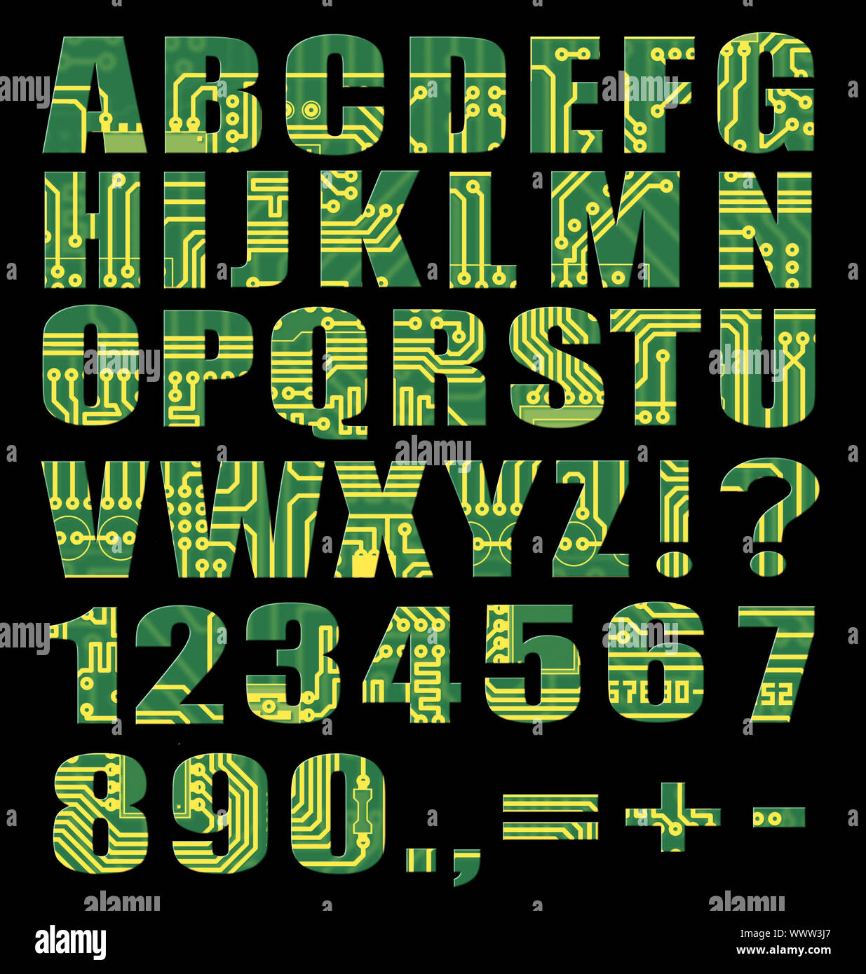 Circuit Board Alphabet