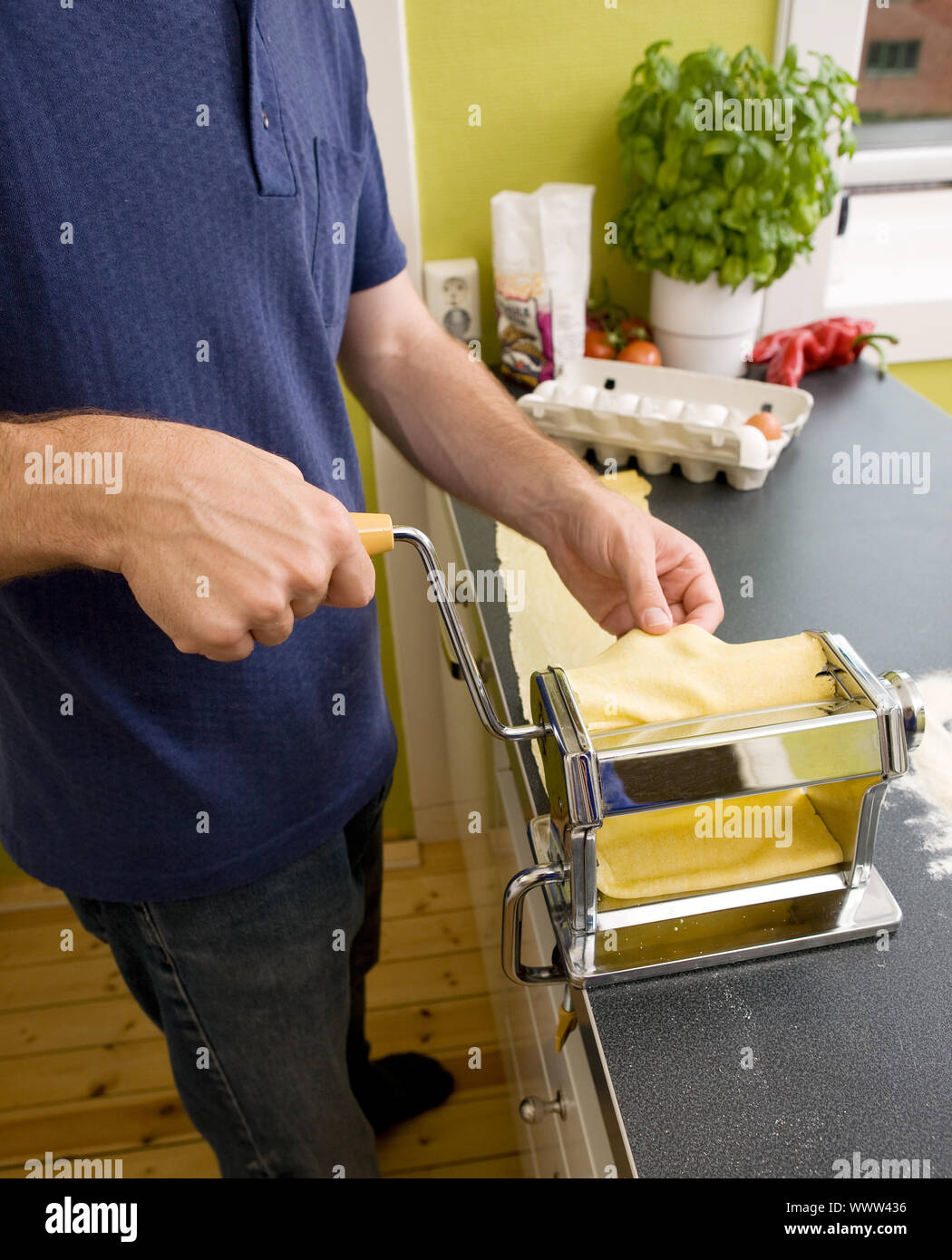 Making pasta in the kitchen Stock Photo - Alamy