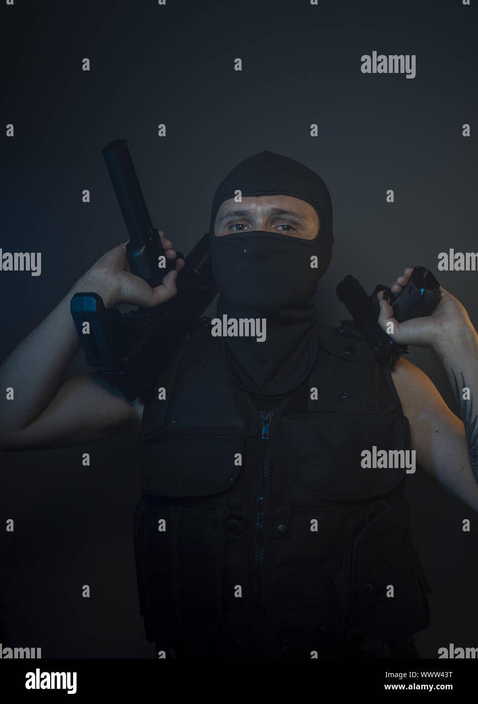 Soldier Military, Terrorist, a man dressed in a bulletproof vest and ...