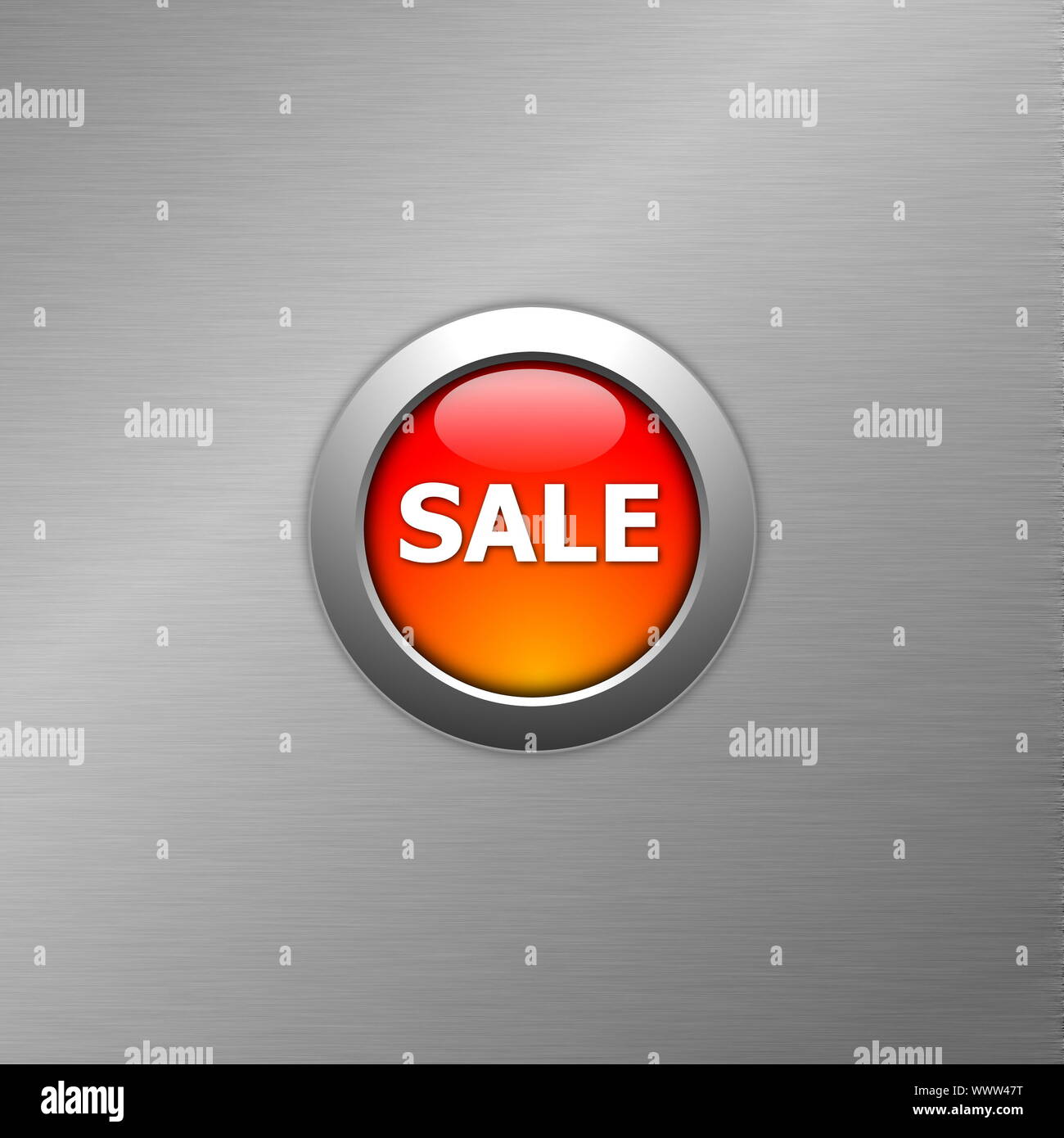 red sale button on a metal background Stock Photo - Alamy