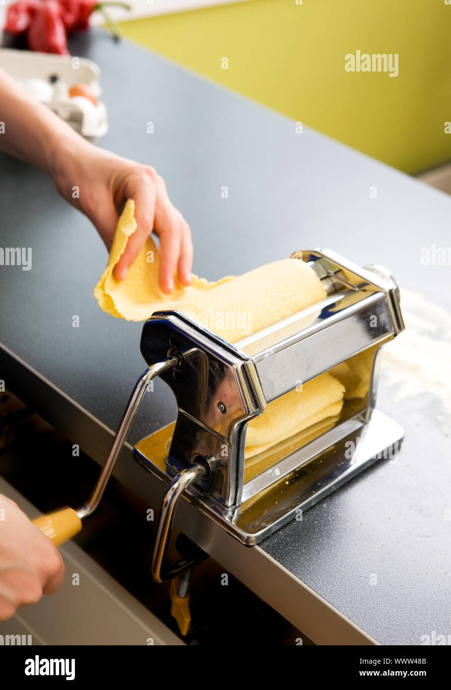 Pasta Machine on Counter Stock Photo - Alamy
