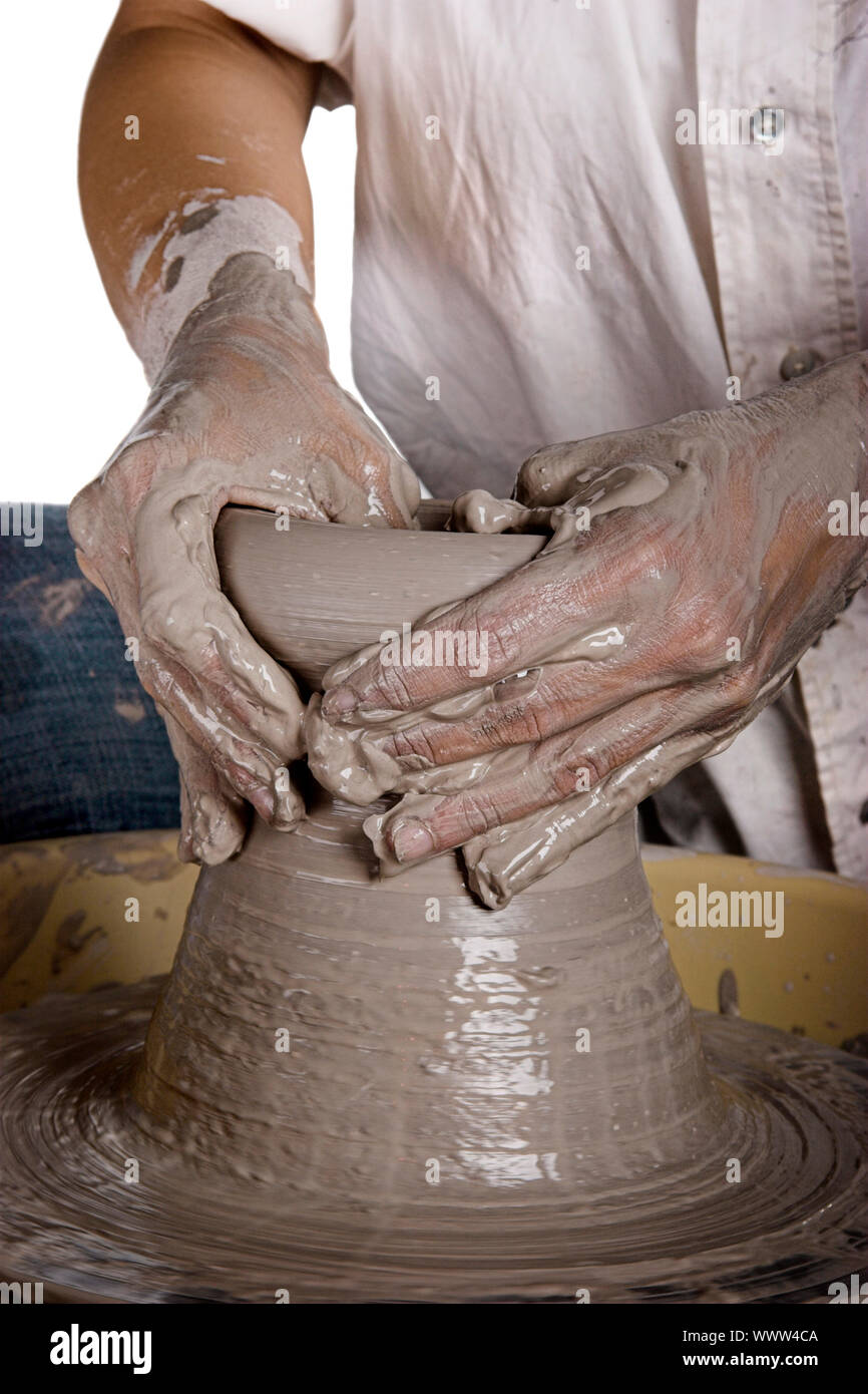 Close up picture works potters wheel hi-res stock photography and ...