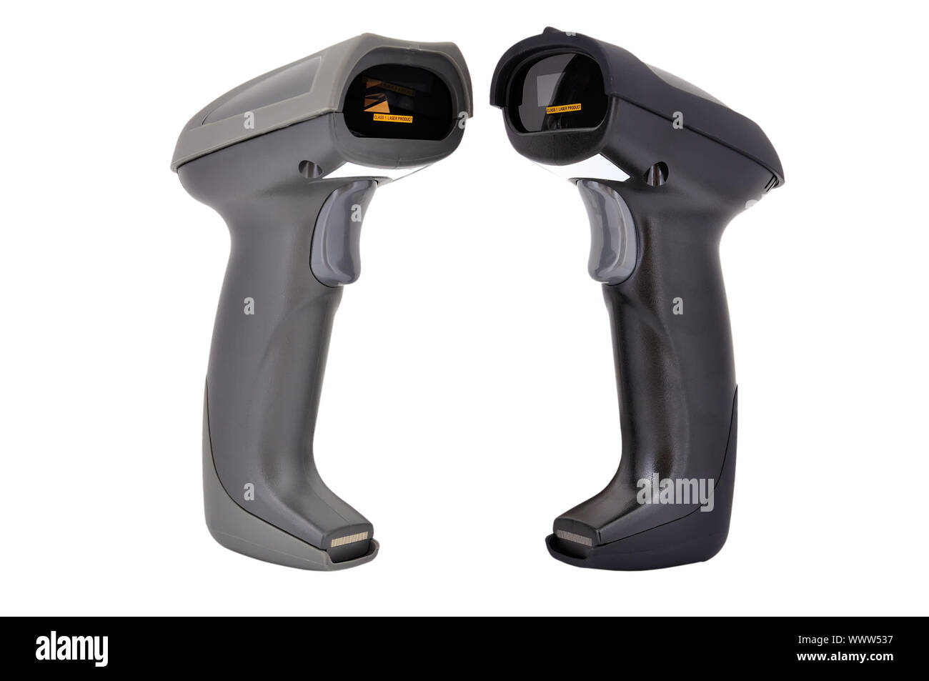 two wireless bar code reader isolated on white background Stock Photo ...