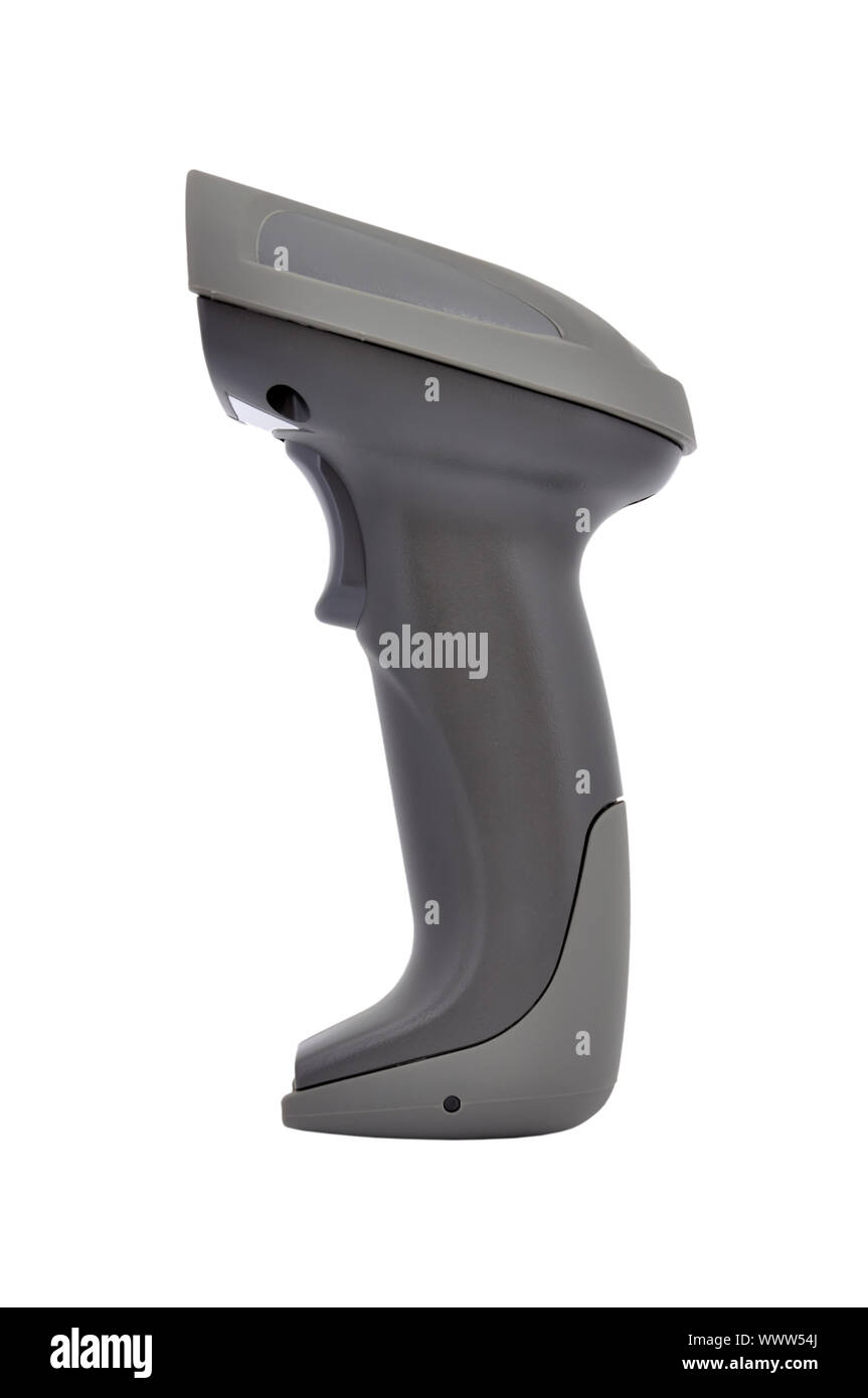 Wireless bar code reader isolated on white background Stock Photo - Alamy