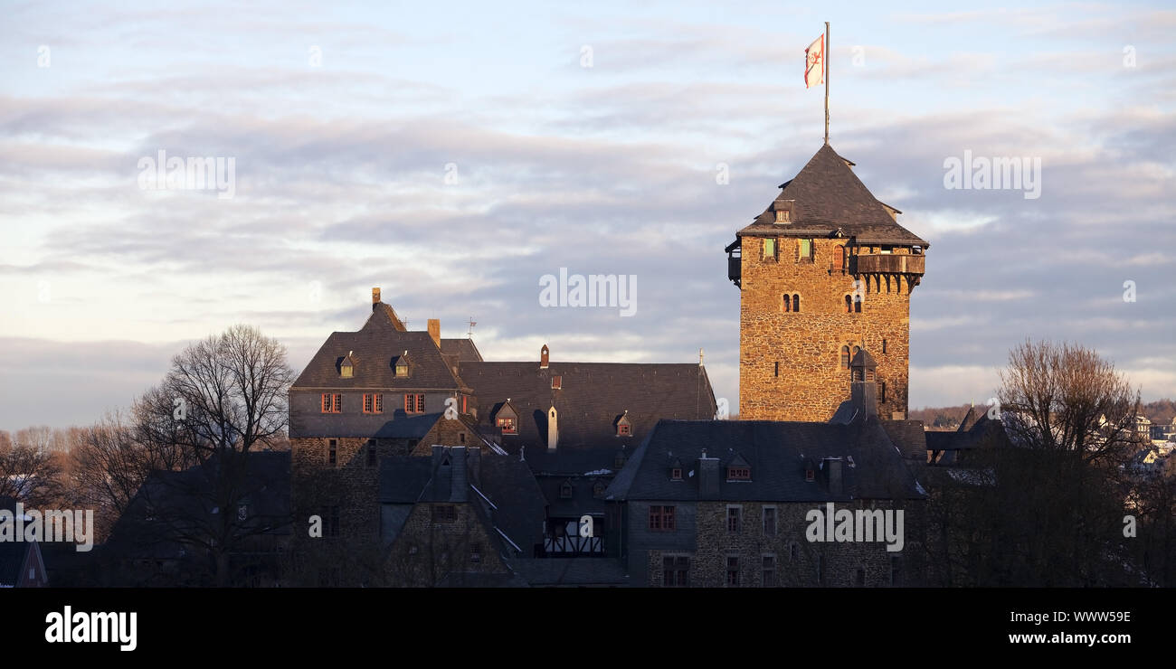 castle Schloss Burg in morning sun, Solingen, Bergisches Land, North ...