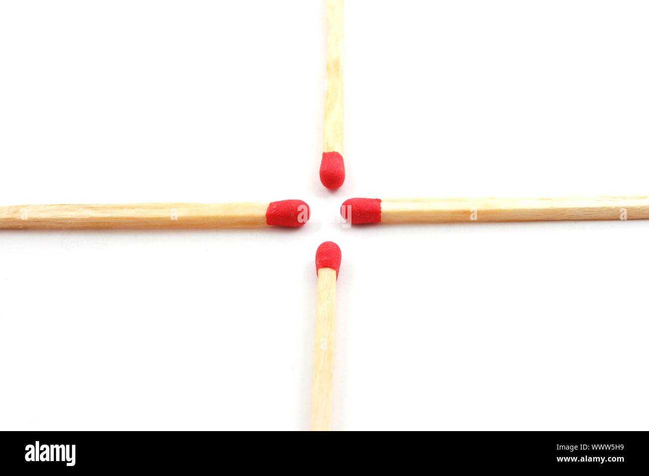 Some red matches isolated on a white background Stock Photo - Alamy