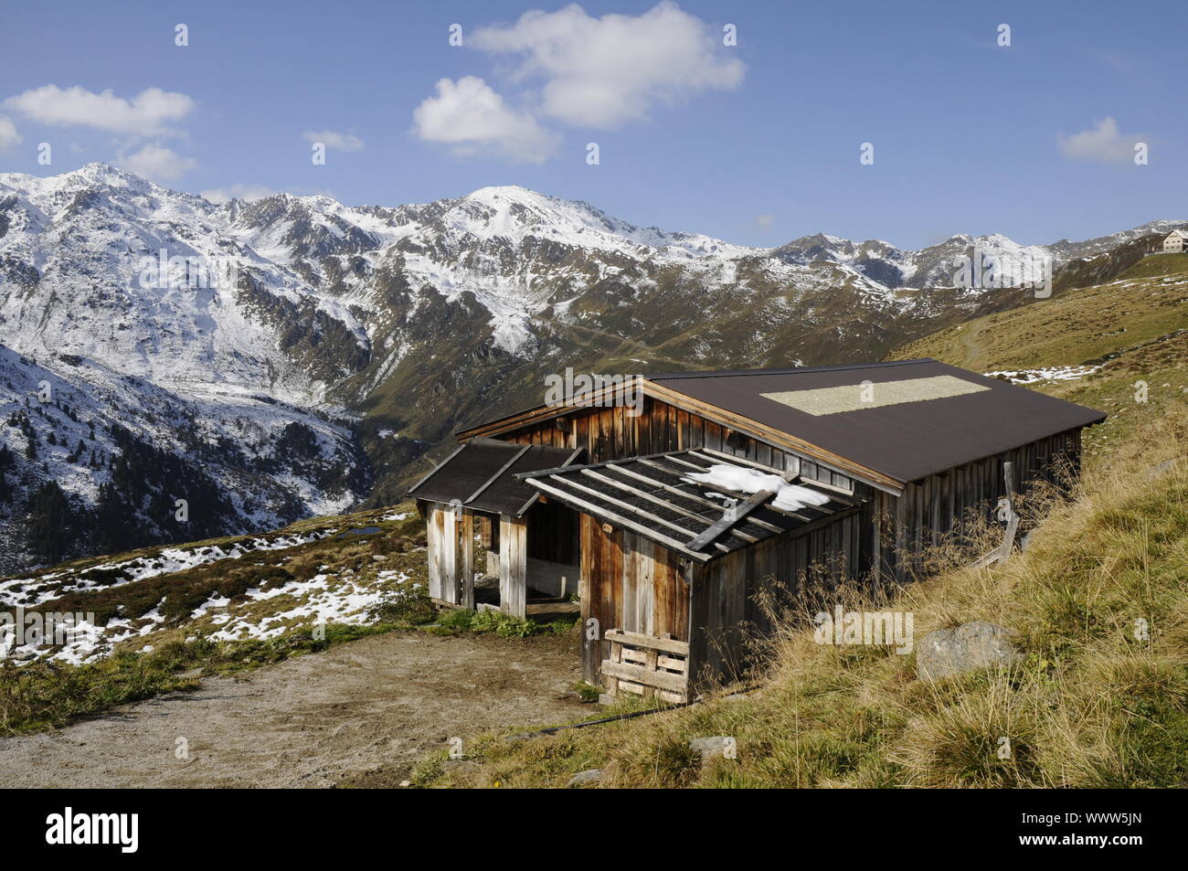 Alpine hut in the Tuxer Alps Stock Photo - Alamy