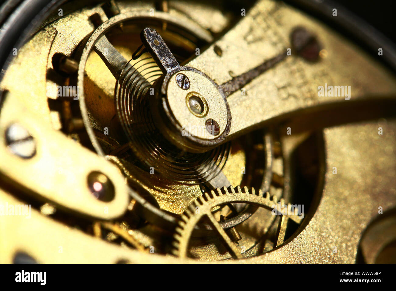 Inside of my antique rare old clock Stock Photo - Alamy