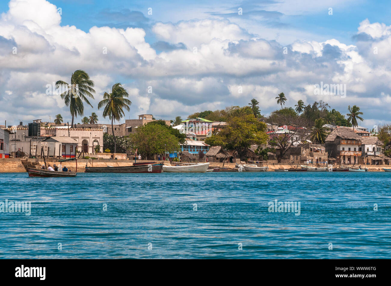 Lamu old town waterfront, Kenya, UNESCO World Heritage site Stock Photo ...