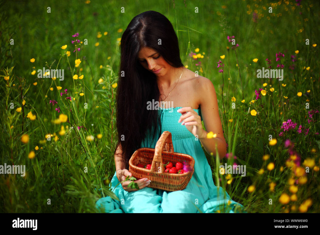 sweet strawberry in woman hands Stock Photo - Alamy