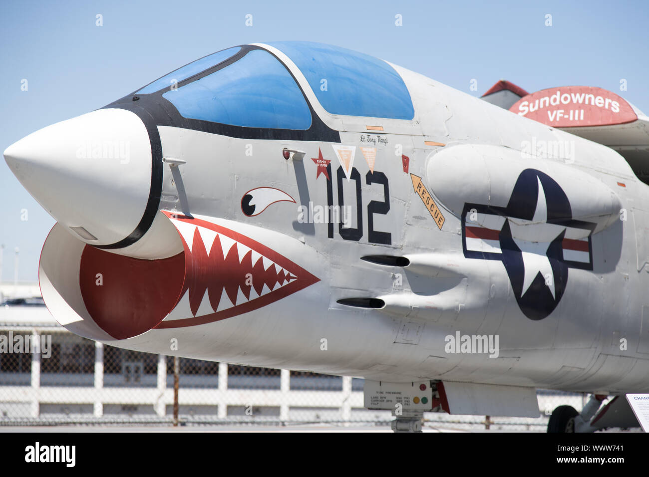 New York, USA - June 11th 2019: Vought(F8U-1) F-8K Crusader aircraft at ...