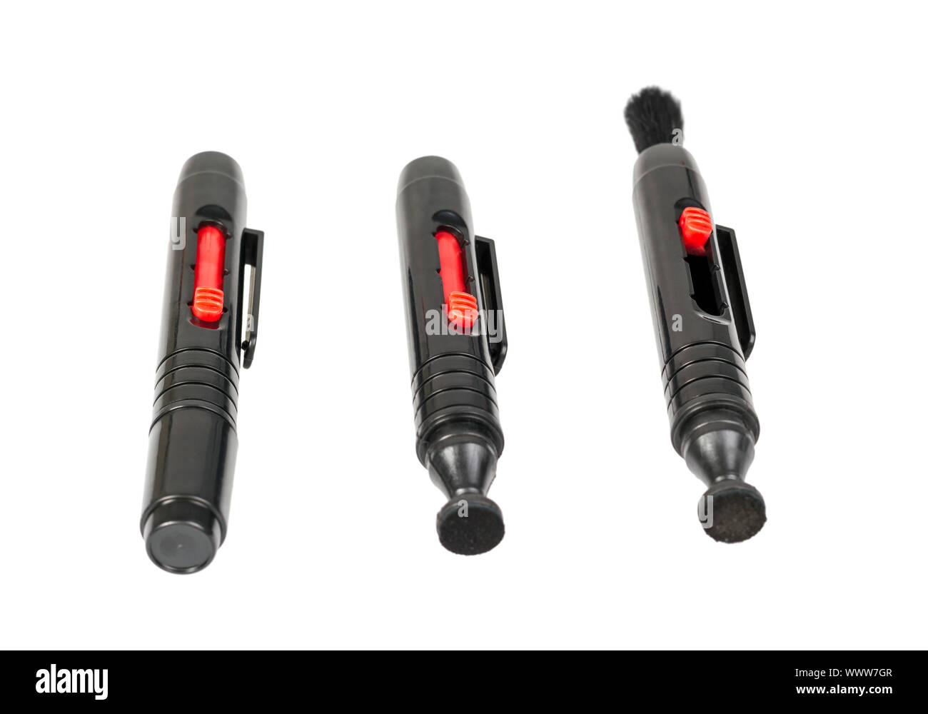 Pocket Lens Pen and Brush for cleaning Camera isolated on white ...