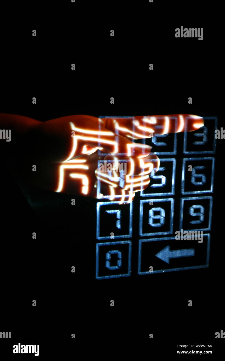 enter secret code on numpad security control Stock Photo - Alamy