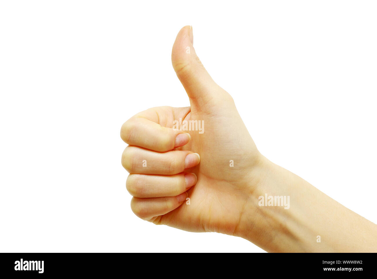 success hand sign isolated on white Stock Photo - Alamy