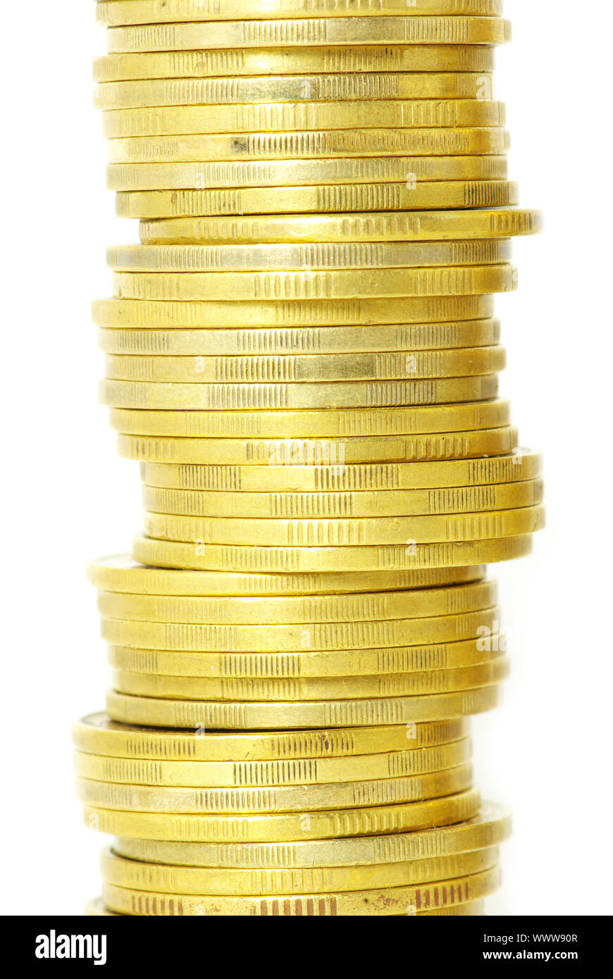Coin pile isolated on white background Stock Photo - Alamy