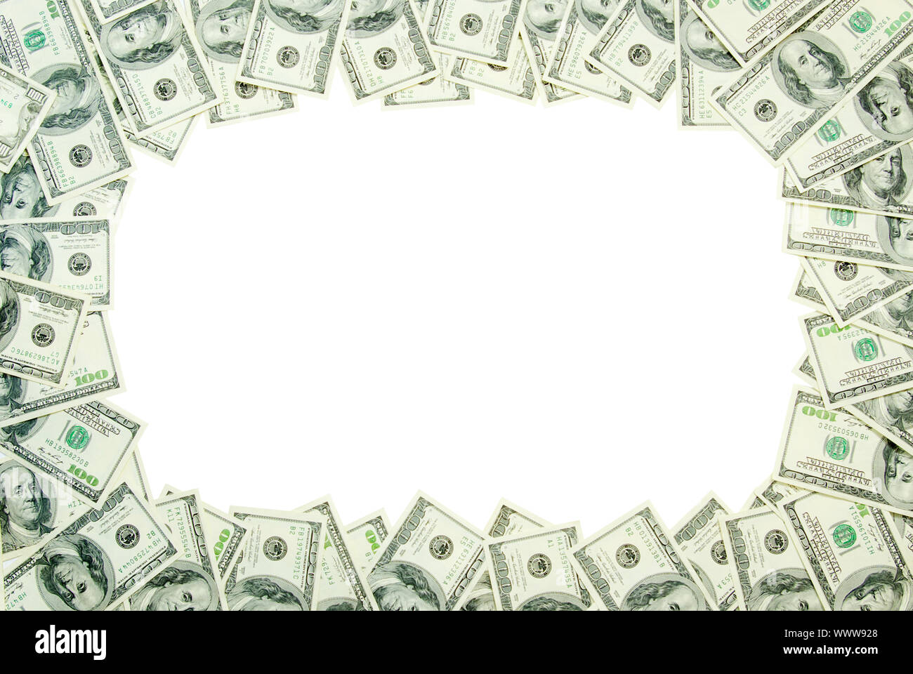 Frame made of money isolated on white background Stock Photo - Alamy