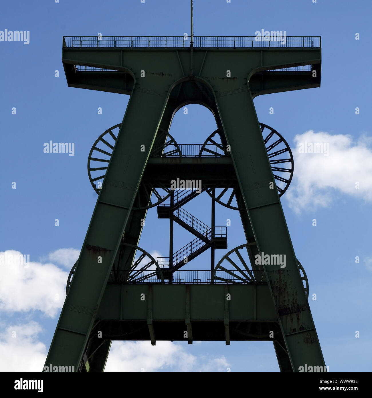 head gear Schacht 2 of former coal mine Lohberg, Dinslaken, Ruhr Area ...