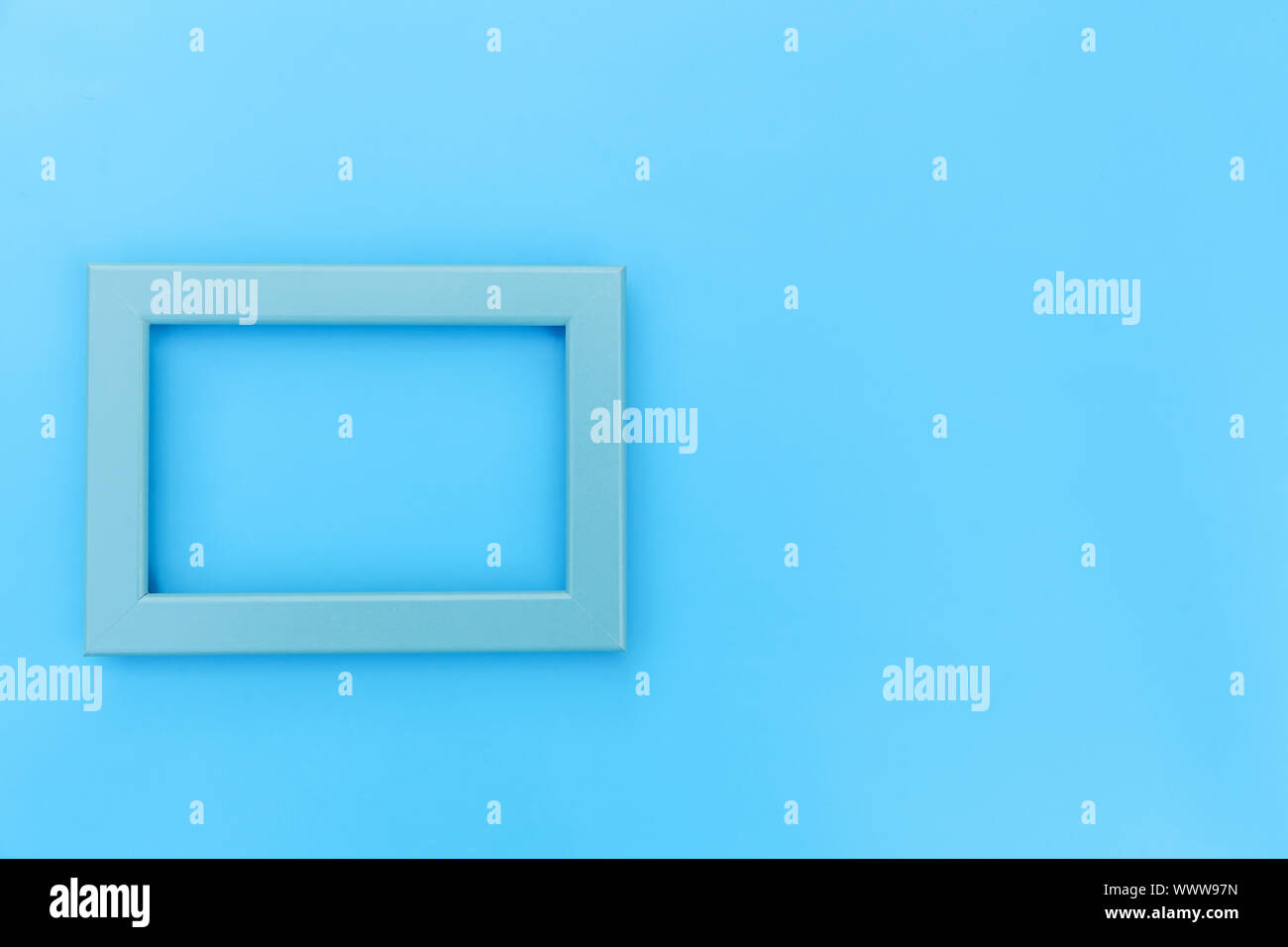 Simply design with empty blue frame isolated on blue pastel colorful ...