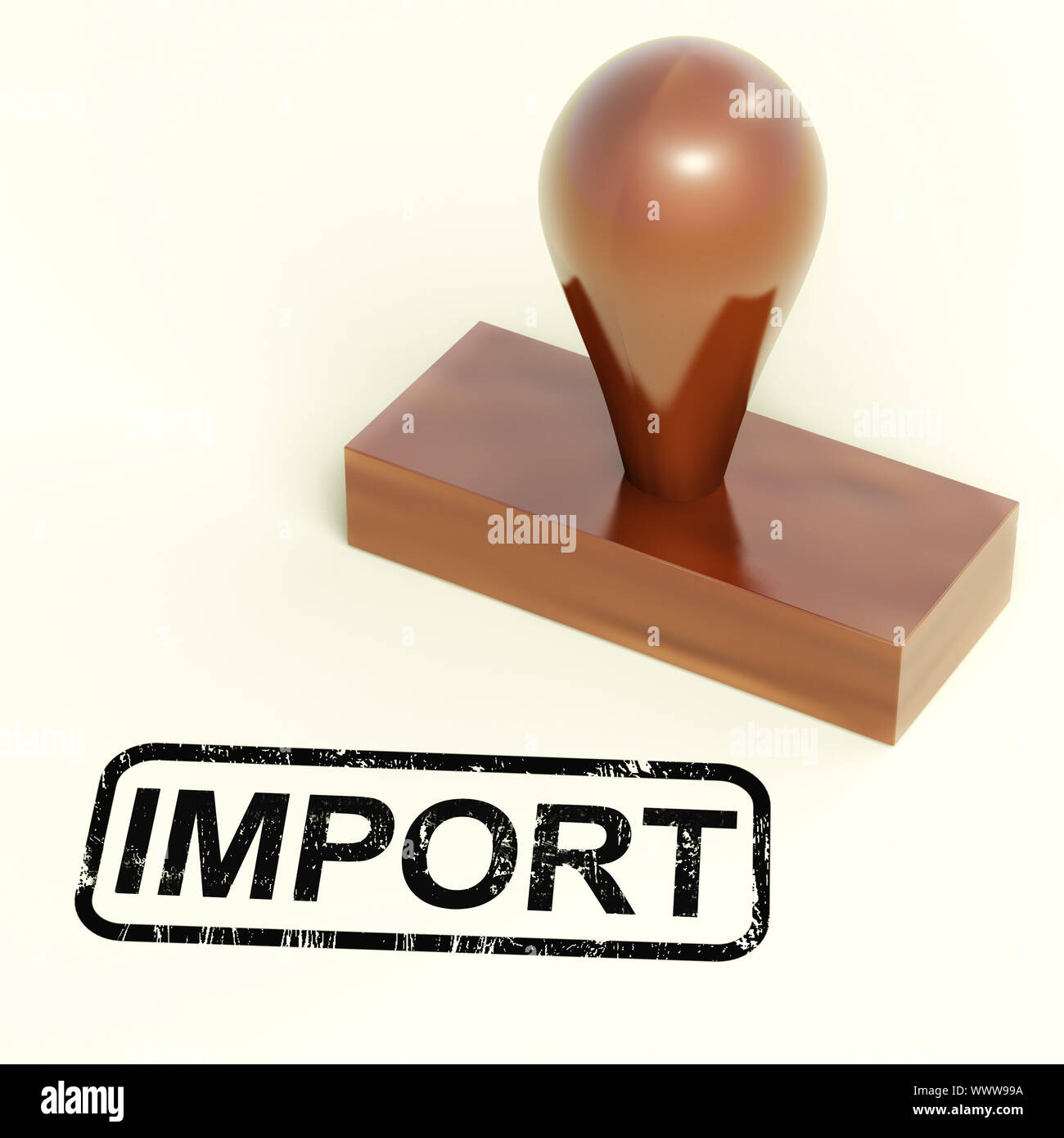 Import Stamp Shows Importing Goods Or Products Stock Photo - Alamy
