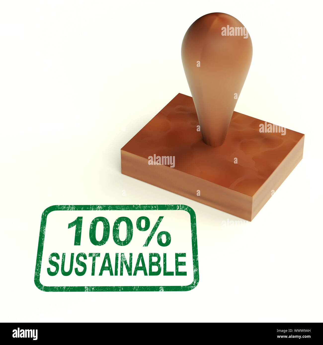 100% Sustainable Stamp Showing Environment Protected And Recycling ...
