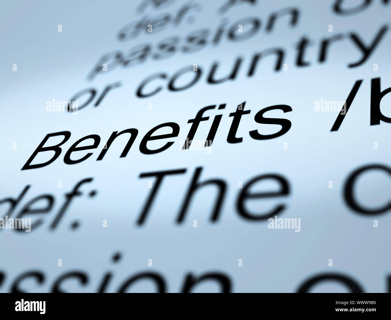 Benefits Definition Closeup Shows Bonus Perks Or Rewards Stock Photo ...