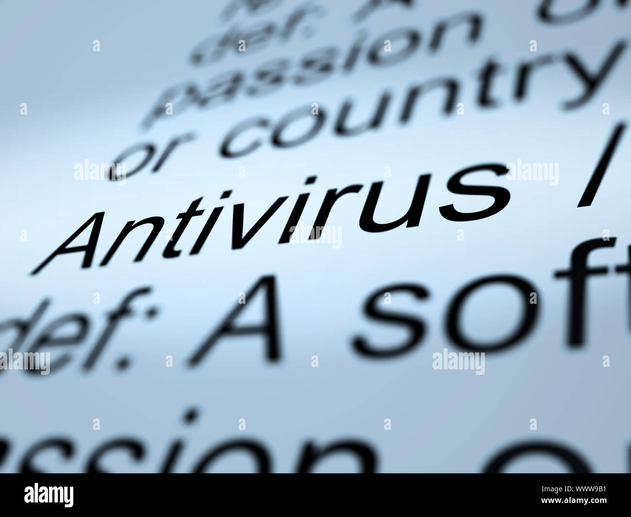 Antivirus Definition Closeup Shows Computer System Security Stock Photo ...