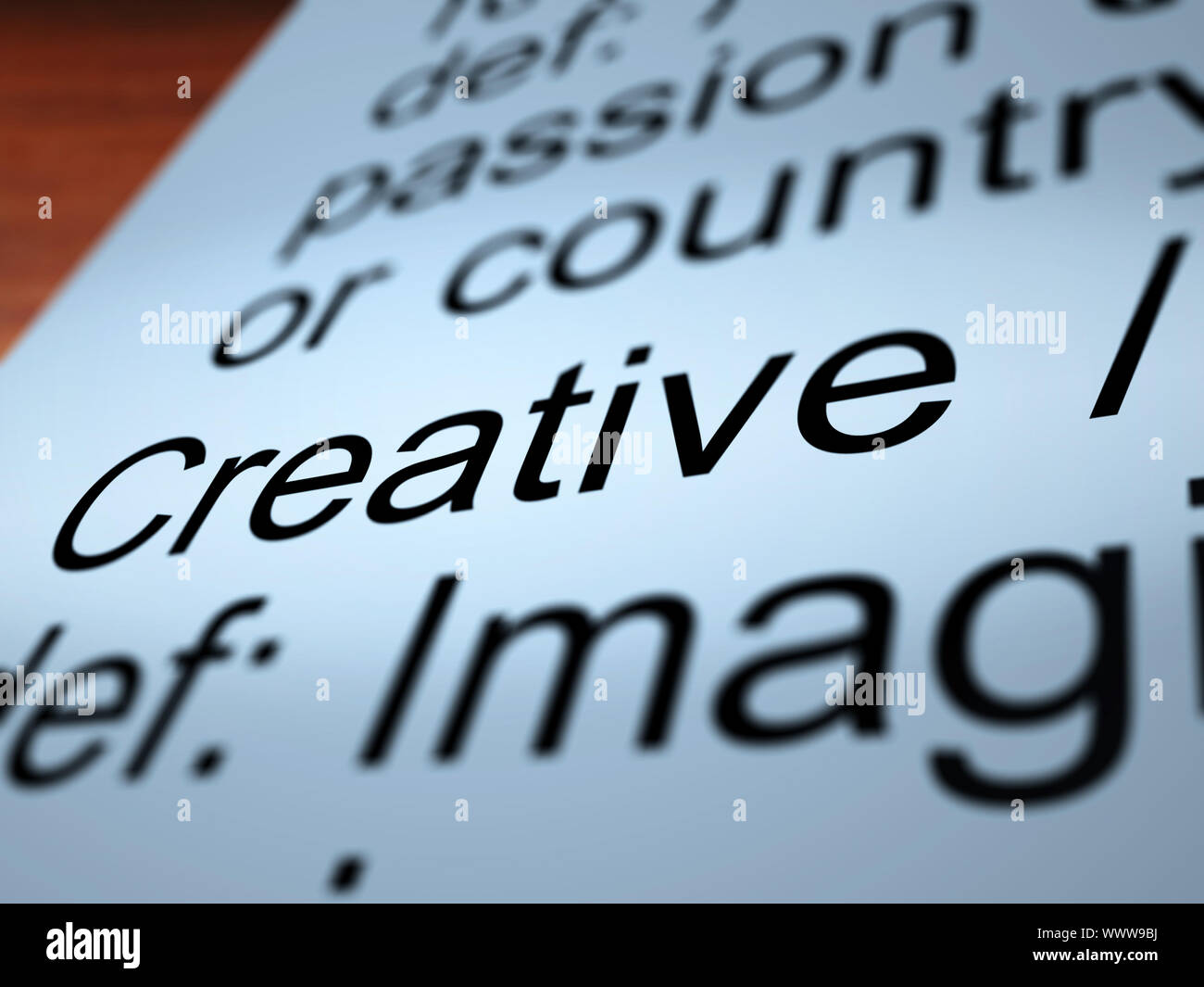 Creative Definition Closeup Shows Original Ideas Or Artistic Designs ...