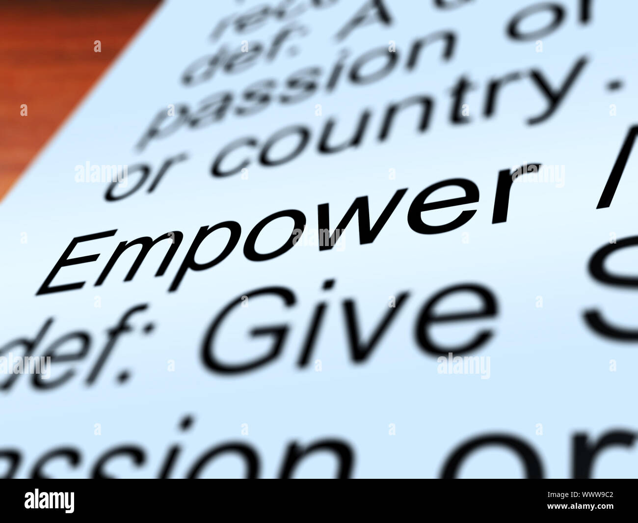 Empower Definition Closeup Shows Authority Or Power Given To Do ...