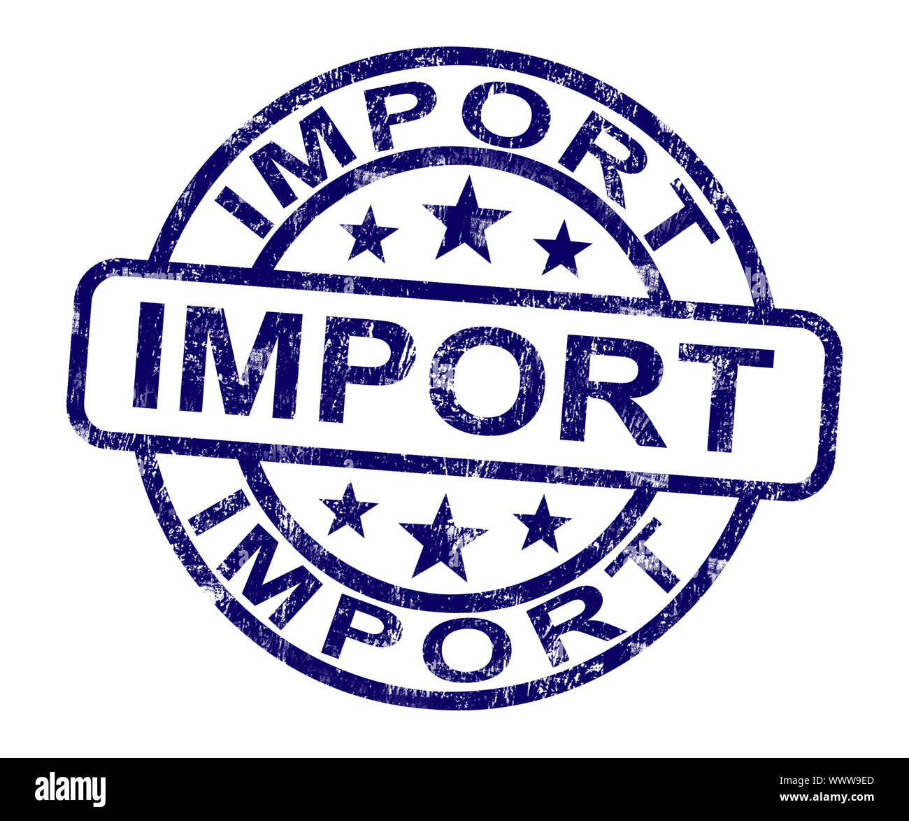 Import Stamp Showing Importing Goods And Commodities Stock Photo - Alamy