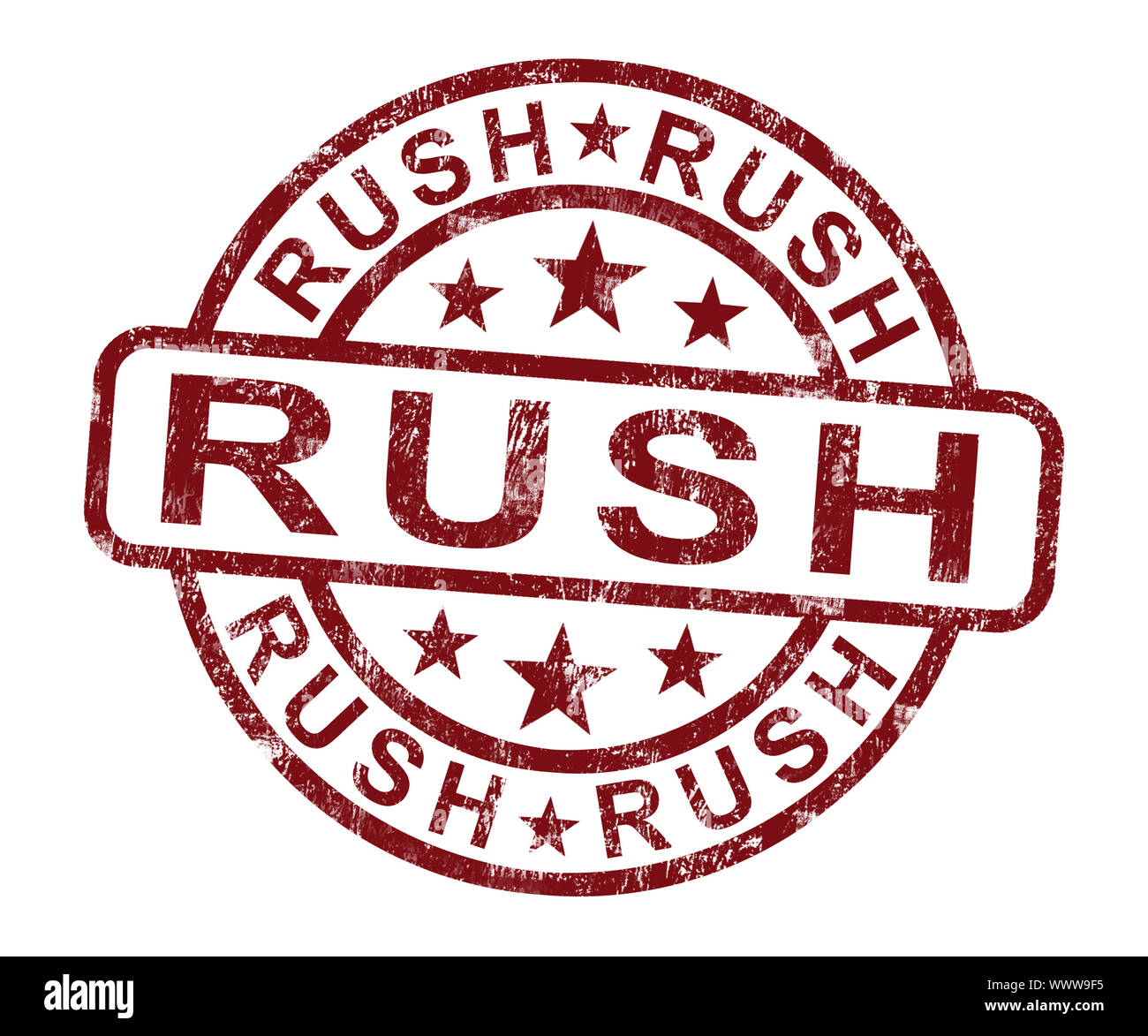Rush Stamp Shows Speedy Urgent Express Delivery Stock Photo - Alamy