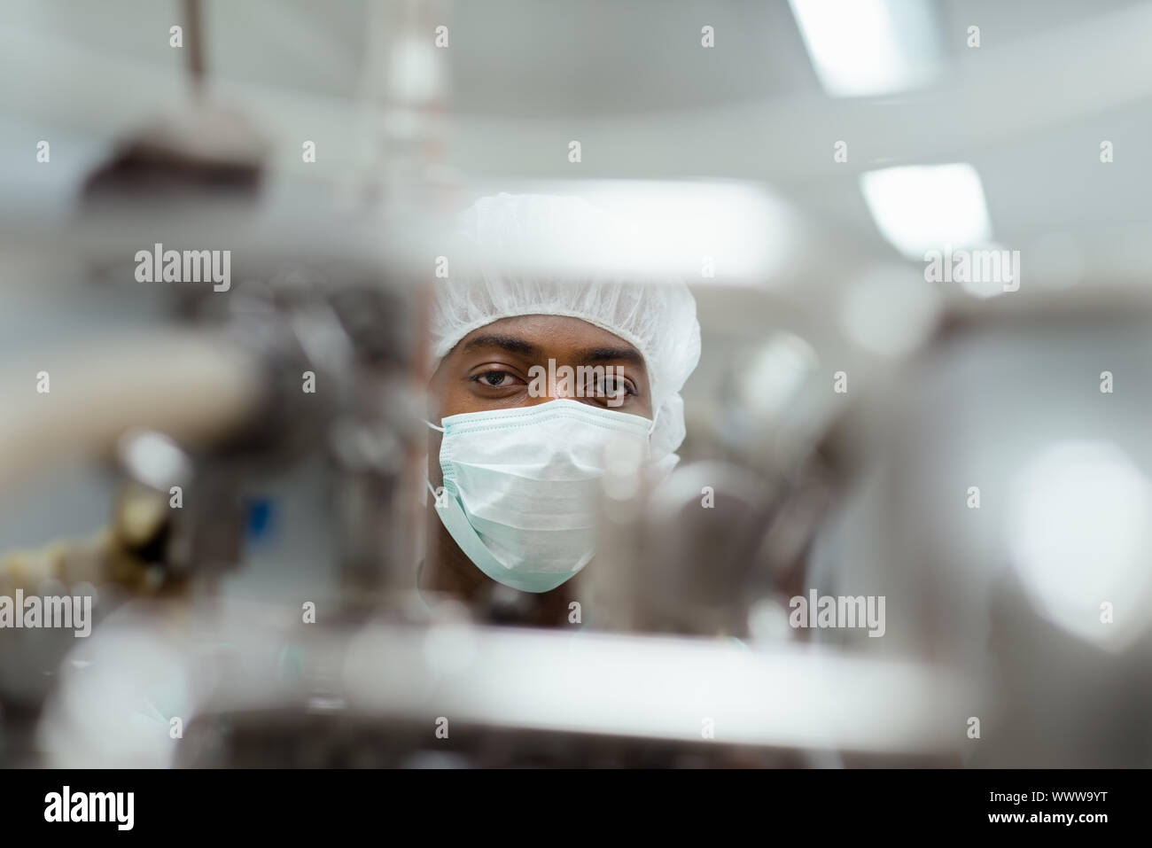 Lab technician working as researcher in biotechnology plant with ...