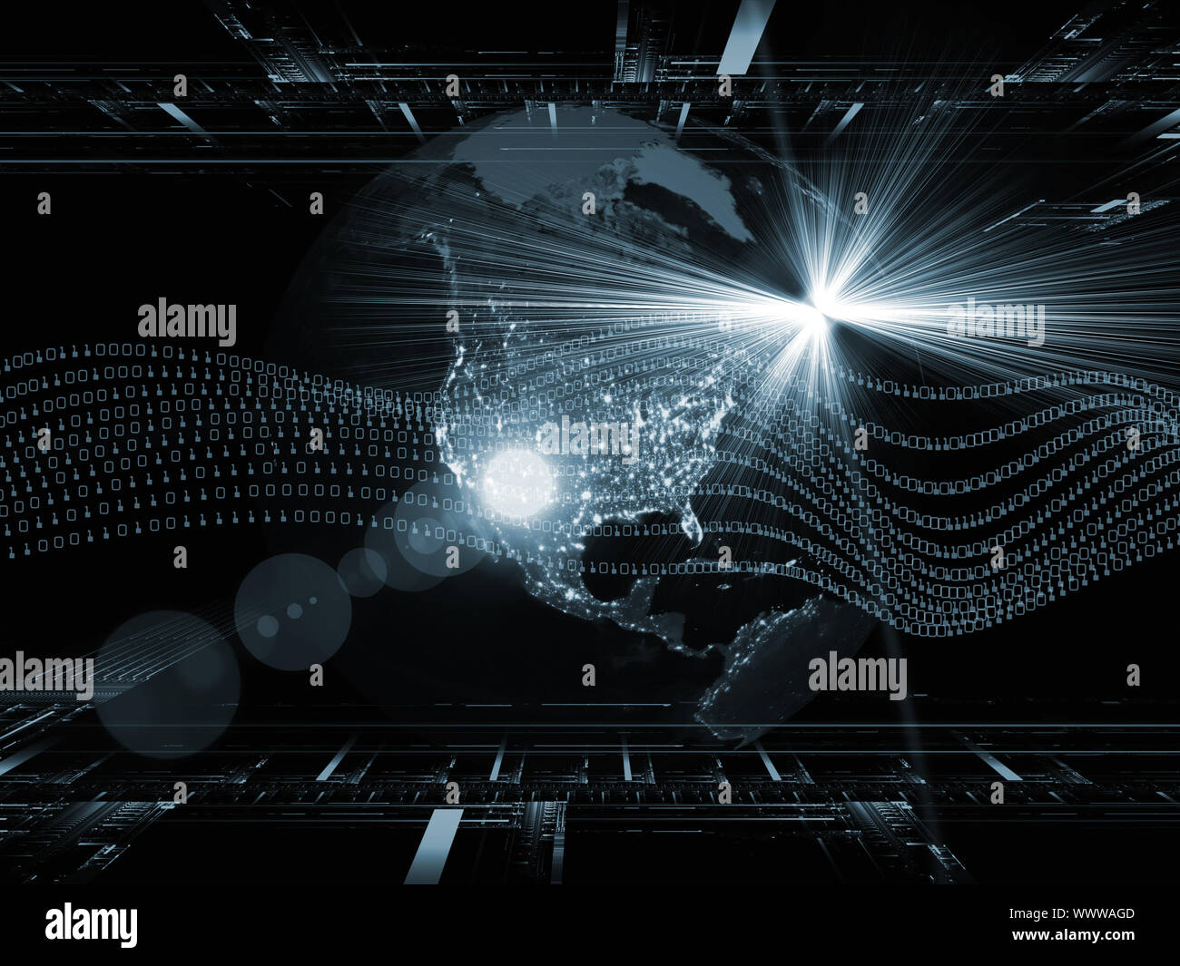Interplay of lights, numbers, grids and satellite imagery (courtesy of ...