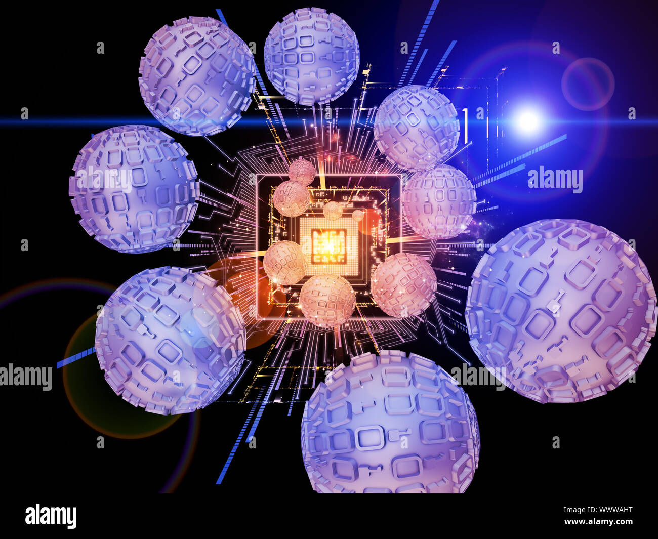 Composition of CPU graphic and abstract design elements suitable as a ...