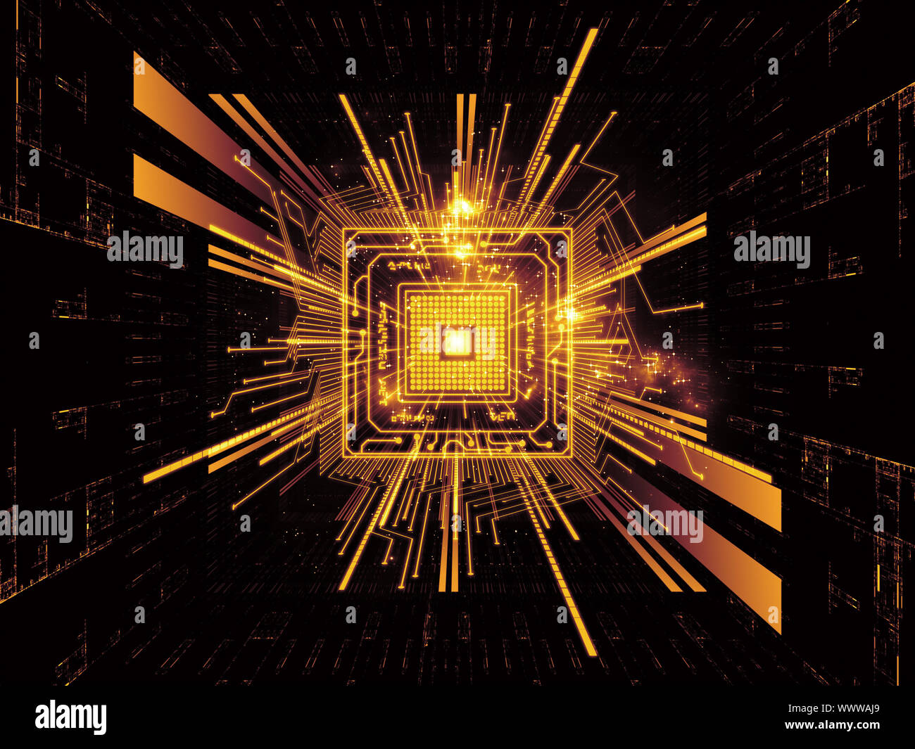 Composition of CPU graphic and abstract design elements to serve as a ...