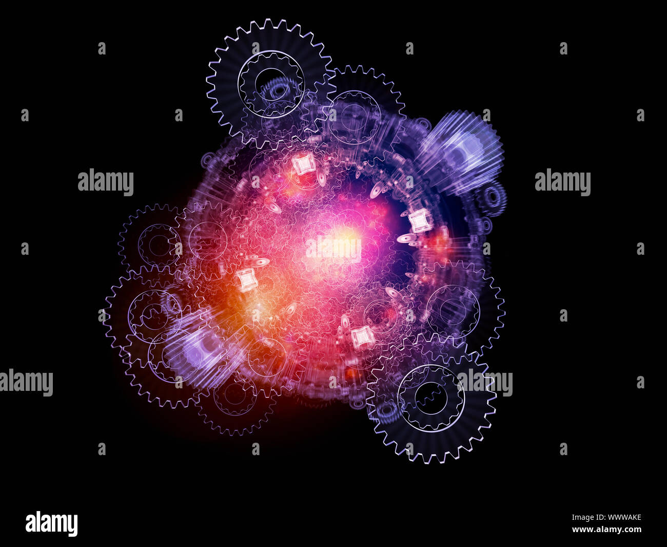 Backdrop composed of abstract gears and lights and suitable for use on ...