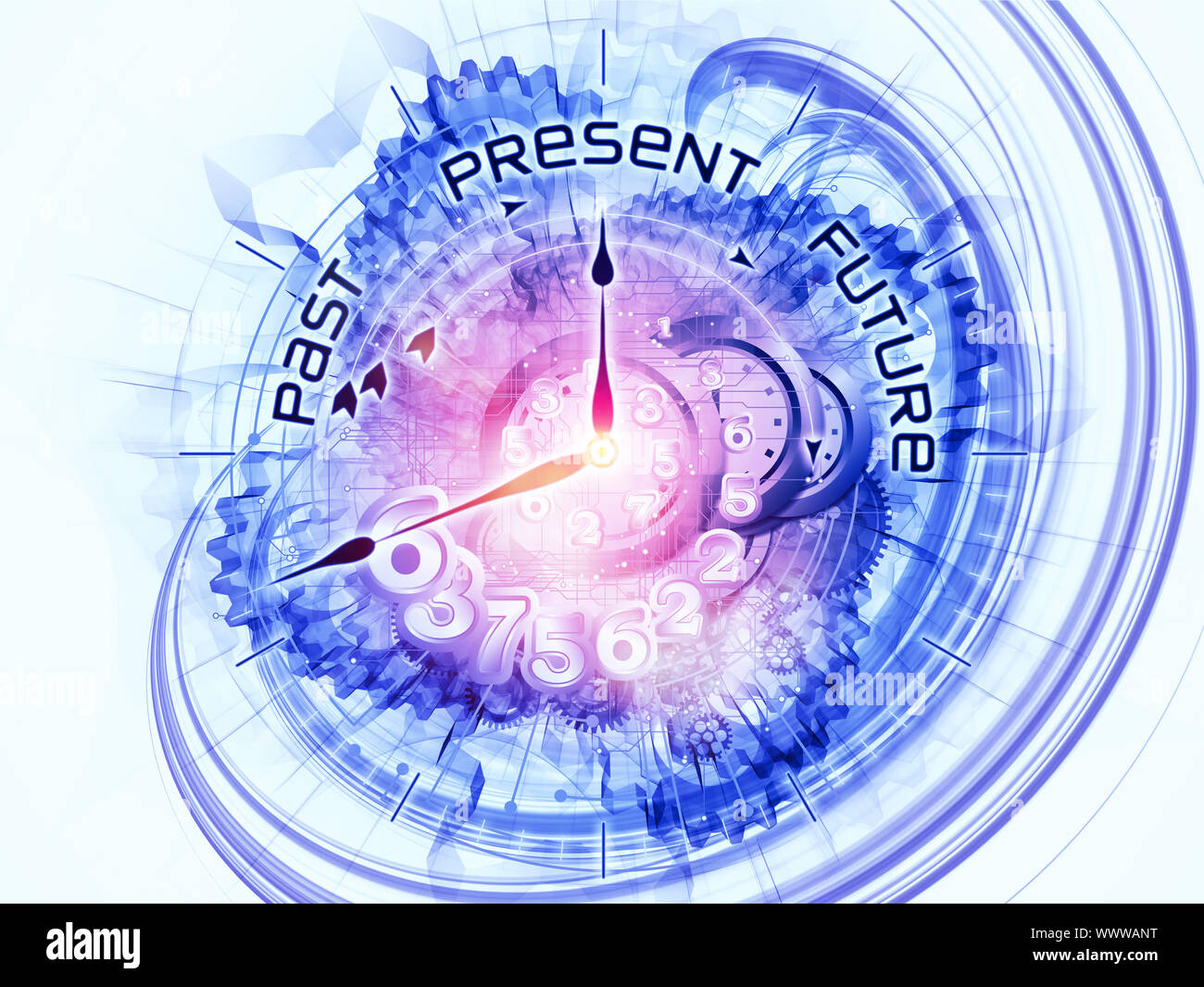 Composition of gears, clock elements and dynamic swirly lines suitable ...
