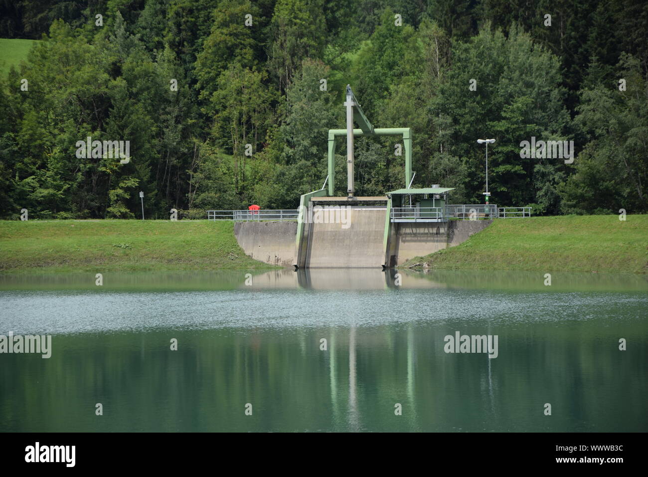 Weir at a lake Stock Photo - Alamy
