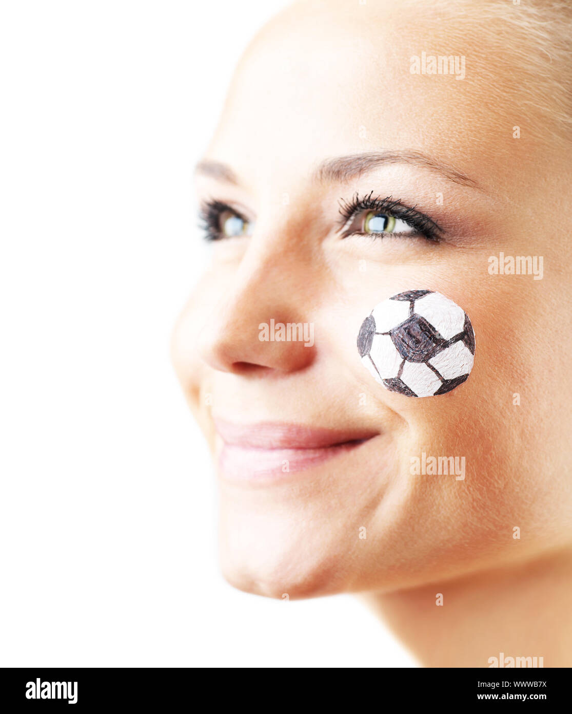 Closeup portrait of a happy football fan Stock Photo - Alamy