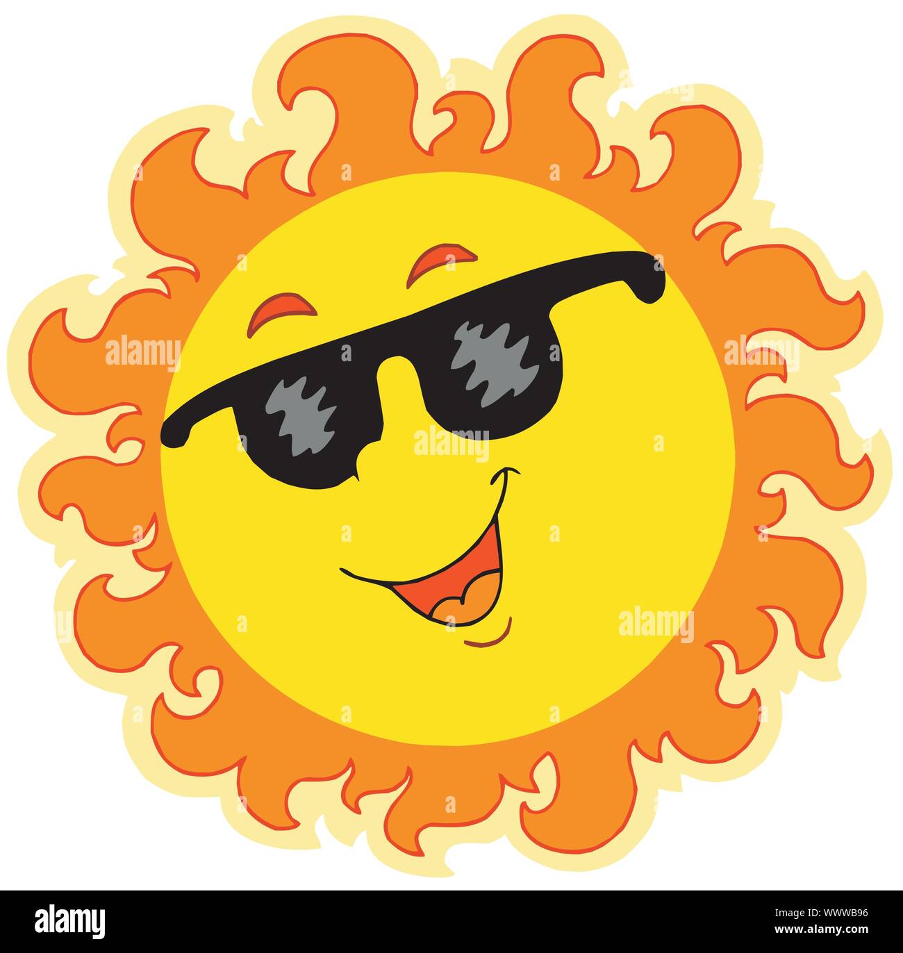 Spring Sun with sunglasses Stock Vector Image & Art - Alamy