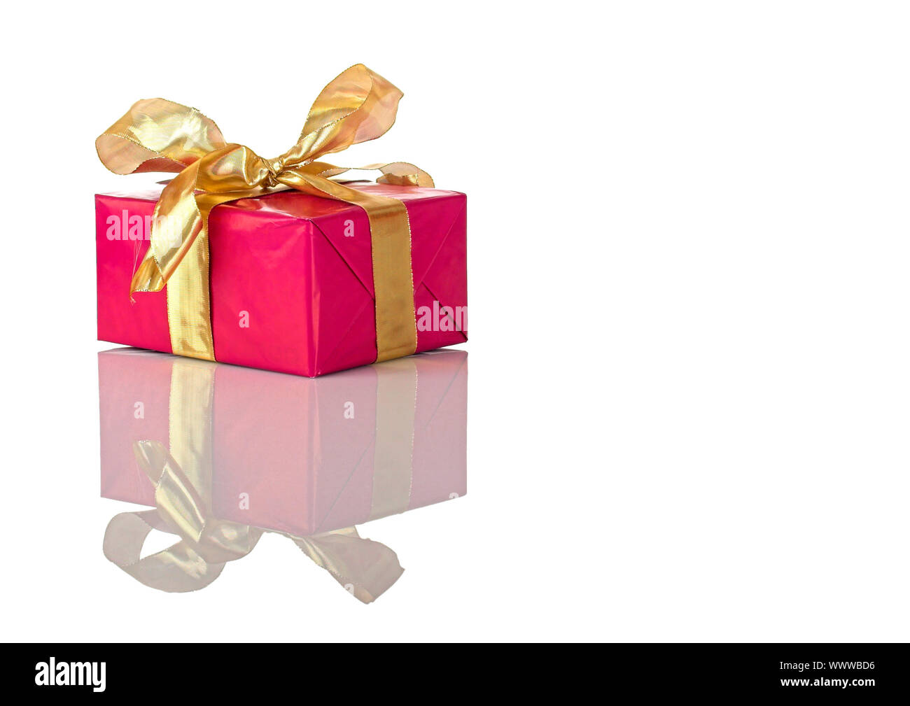 Christmas season! Beautiful gift boxes with reflection Stock Photo - Alamy