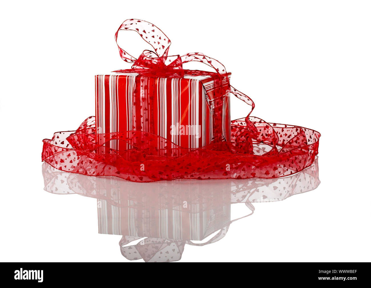 Christmas season! Beautiful gift boxes with reflection Stock Photo - Alamy