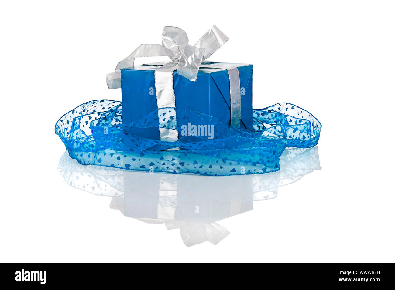 Christmas season! Beautiful gift boxes with reflection Stock Photo - Alamy