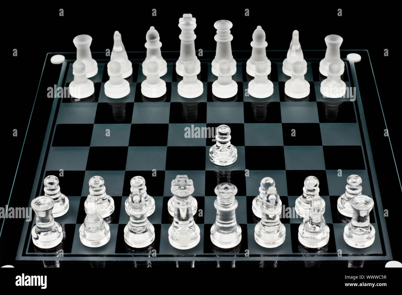 The first move in a chess game Stock Photo - Alamy