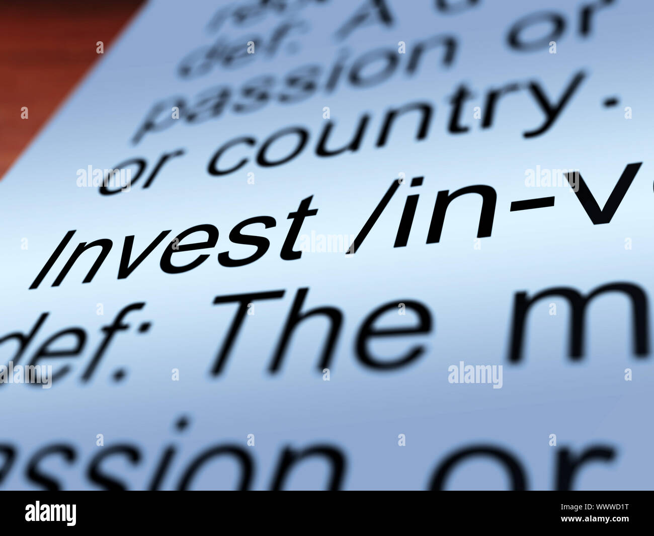 Invest Definition Closeup Shows Growing Wealth And Savings Stock Photo ...